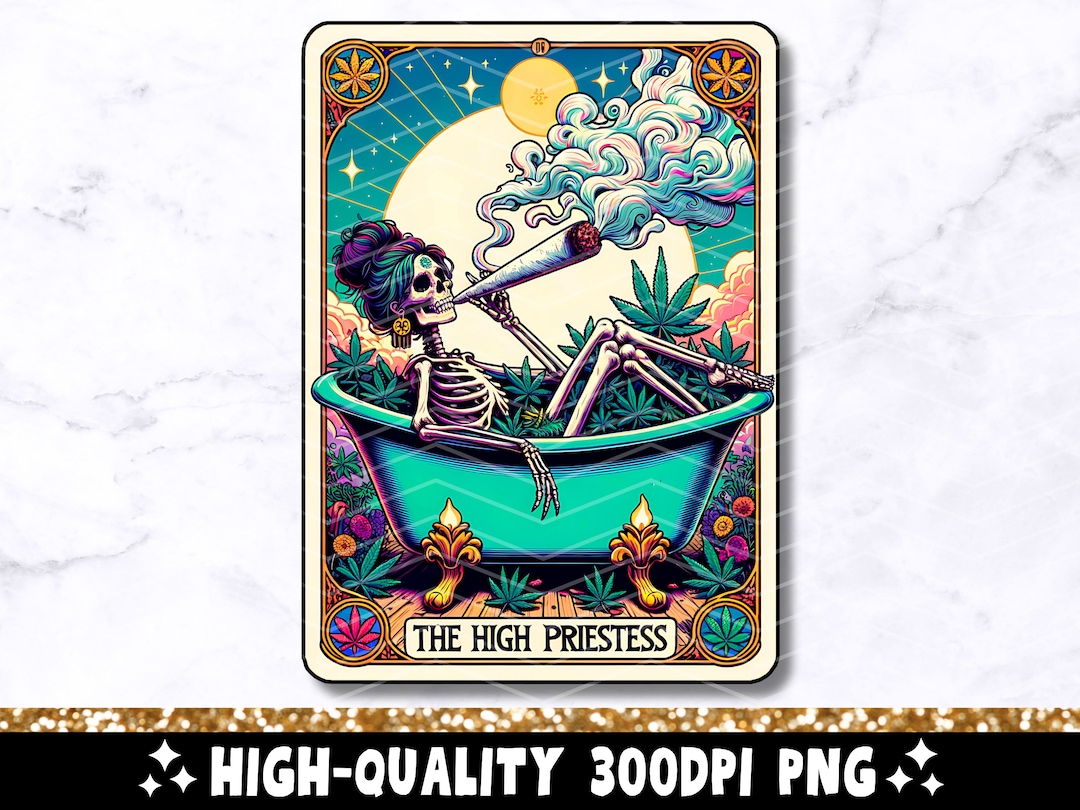 The High Priestess Tarot Card PNG, Funny 420 Cannabis Sublimation ...