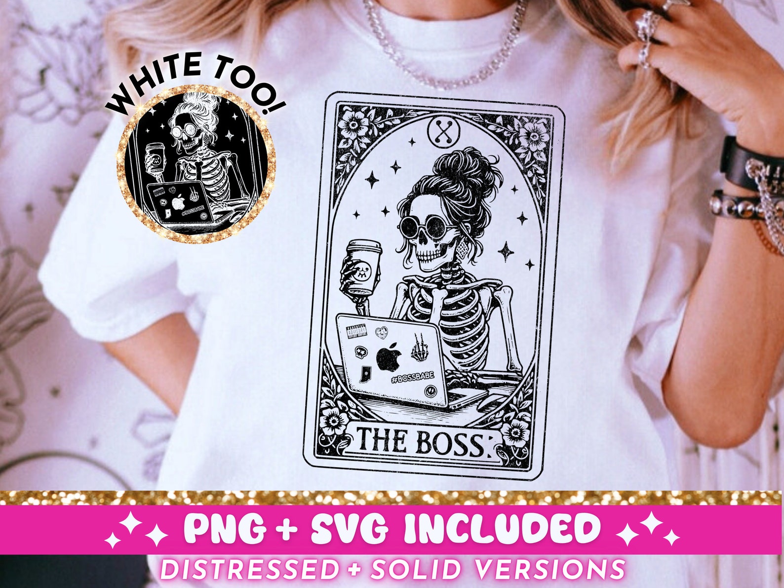The Boss Tarot Card SVG PNG, Skeleton Sublimation Design, Witchy Vibes ...