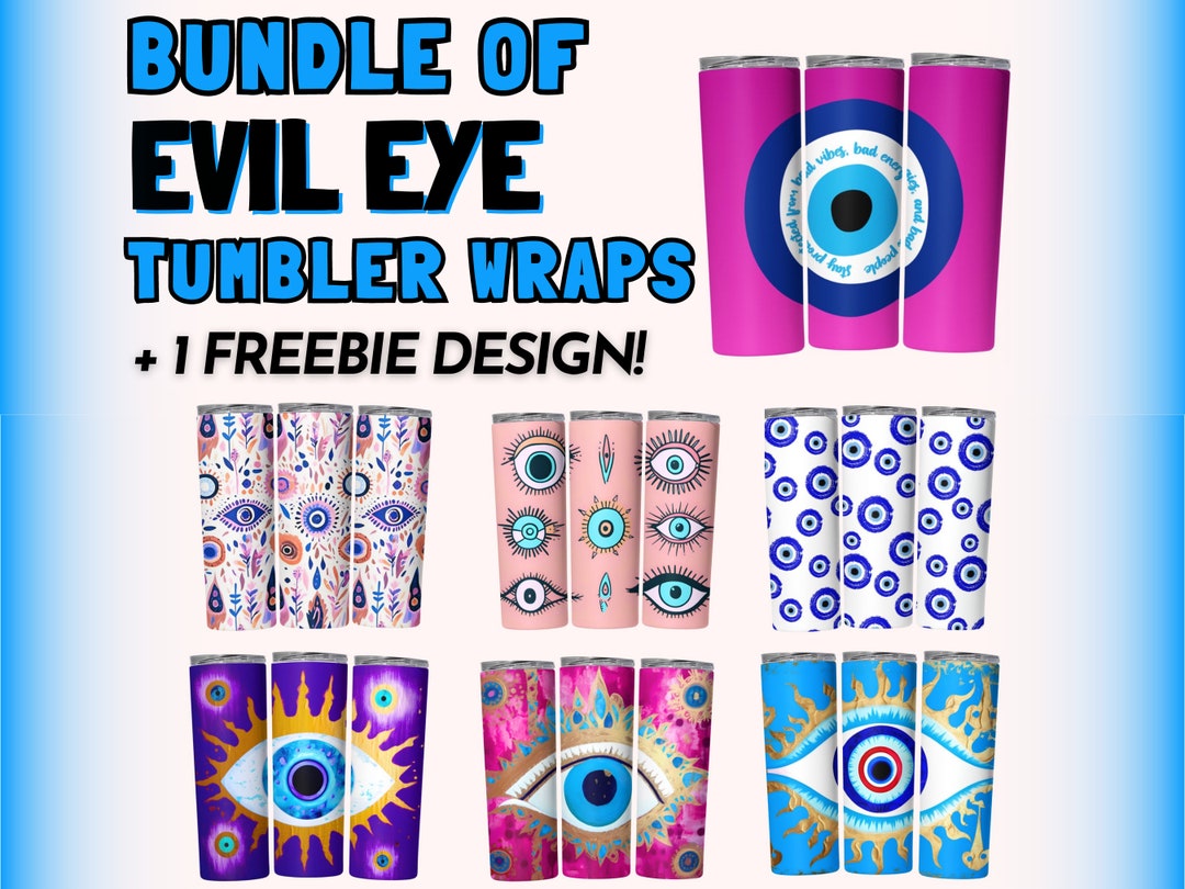 Evil Eye Tumbler Wraps BUNDLE, 20oz Skinny Tumbler Wrap Sublimation ...