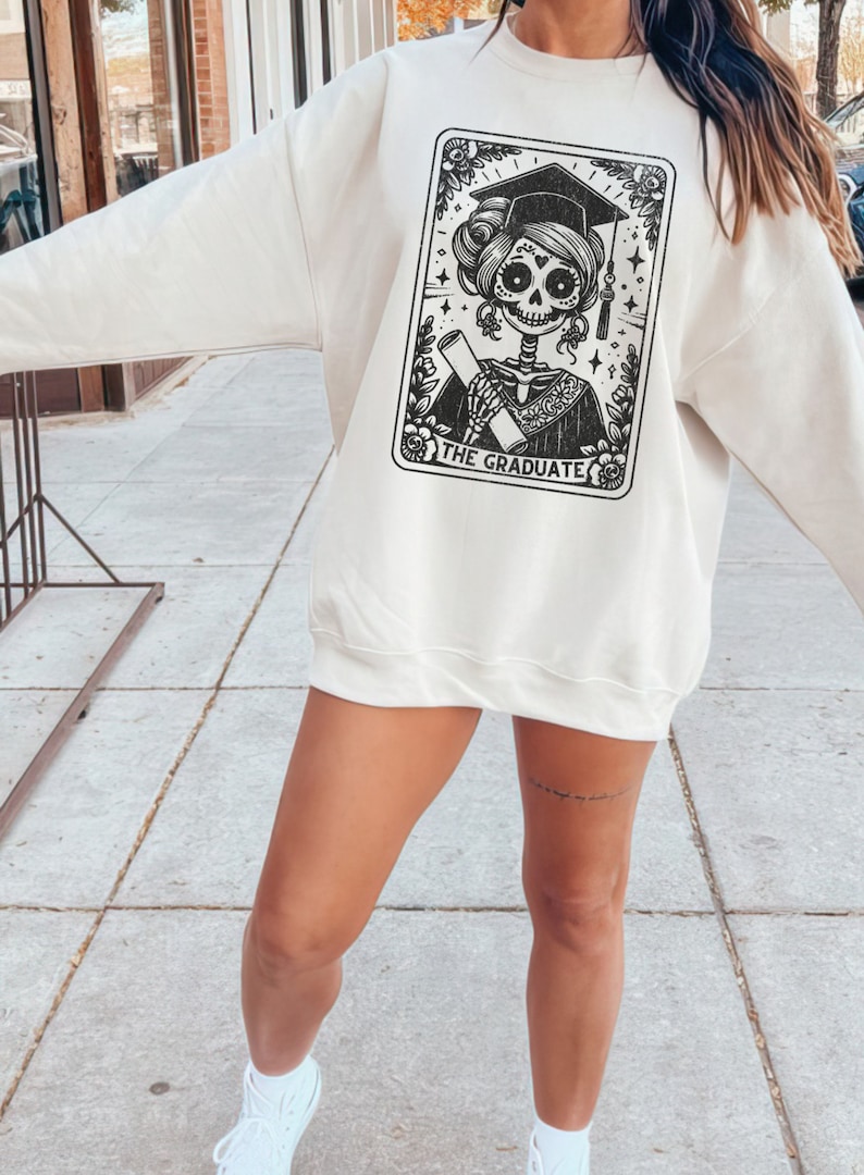 The Graduate Tarot Card SVG PNG, Graduation Skeleton Skull Sublimation ...