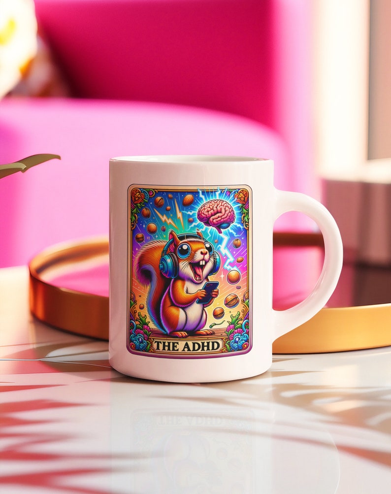 The ADHD Funny Tarot Card PNG, Neurodivergent Sublimation Design, ADD ...