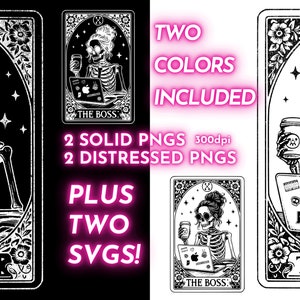 The Boss Tarot Card SVG PNG, Skeleton Sublimation Design, Witchy Vibes ...