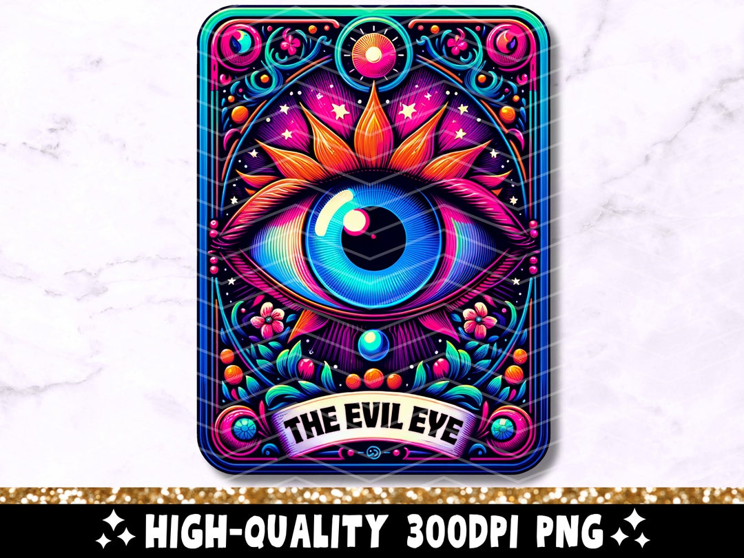 The Evil Eye Tarot Card PNG Sublimation Design, Witchy Vibes Celestial ...