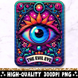 The Evil Eye Tarot Card PNG Sublimation Design, Witchy Vibes Celestial ...