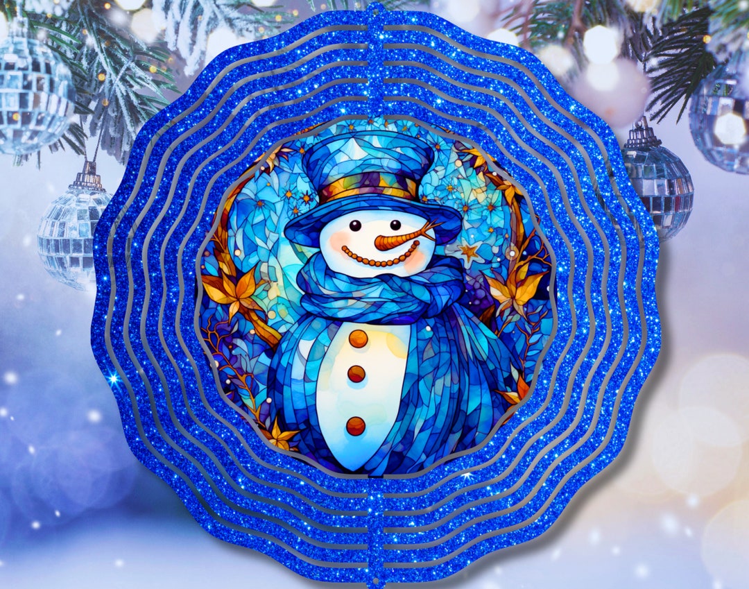Sparkly Snowman Wind Spinner PNG, Wind Spinner Sublimation Design ...