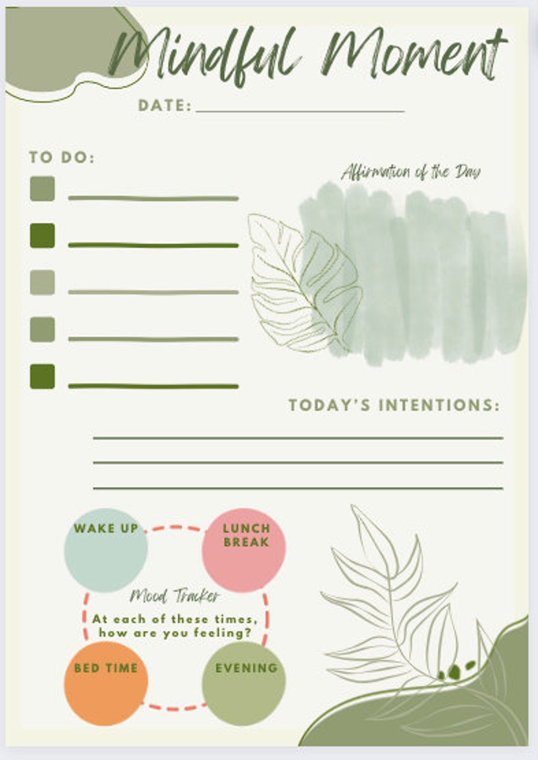 Digital Daily Journal Page for Mental Health, New Year Goal Tracking ...