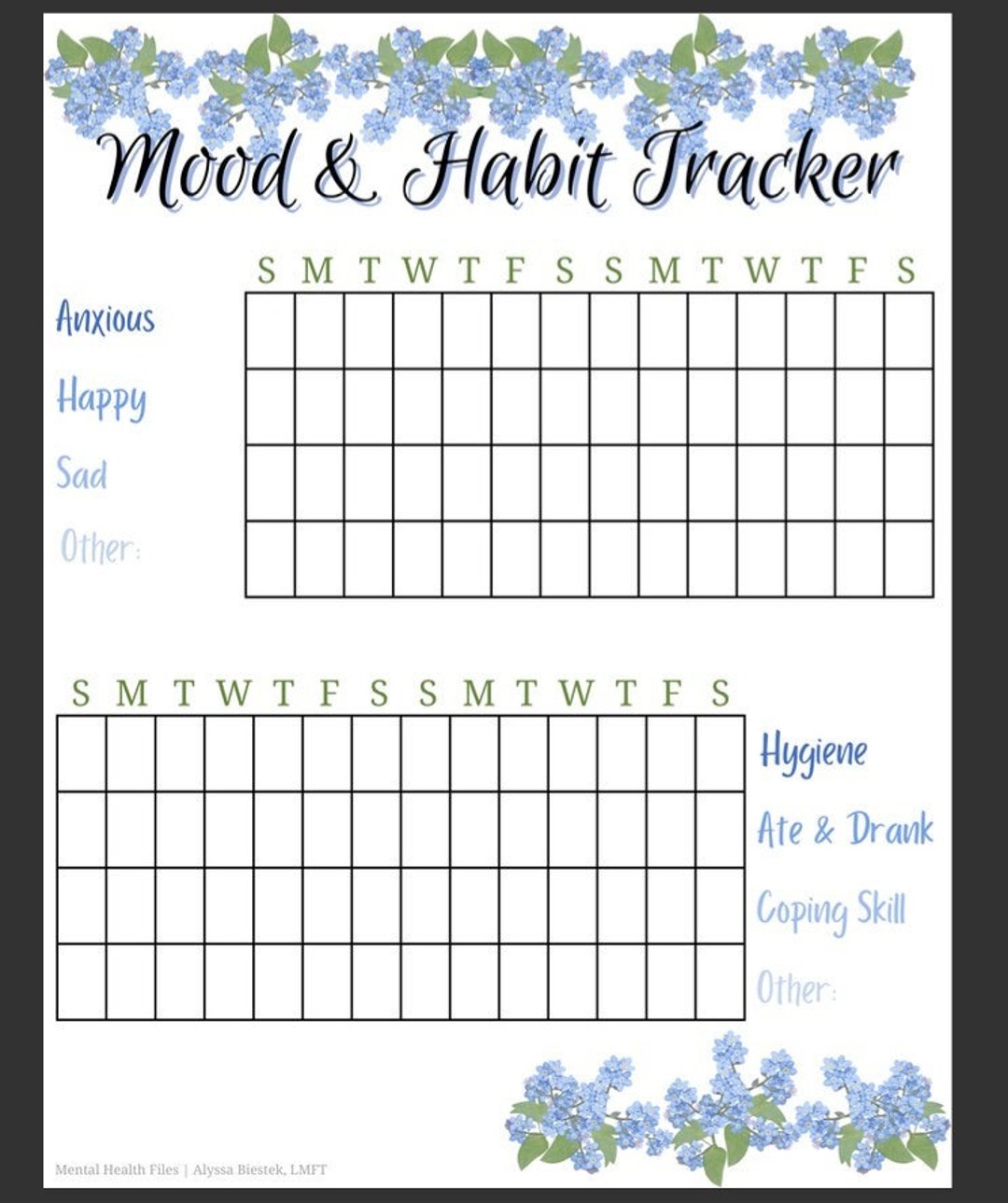 Mood & Habit Tracker PREFILLED - Etsy
