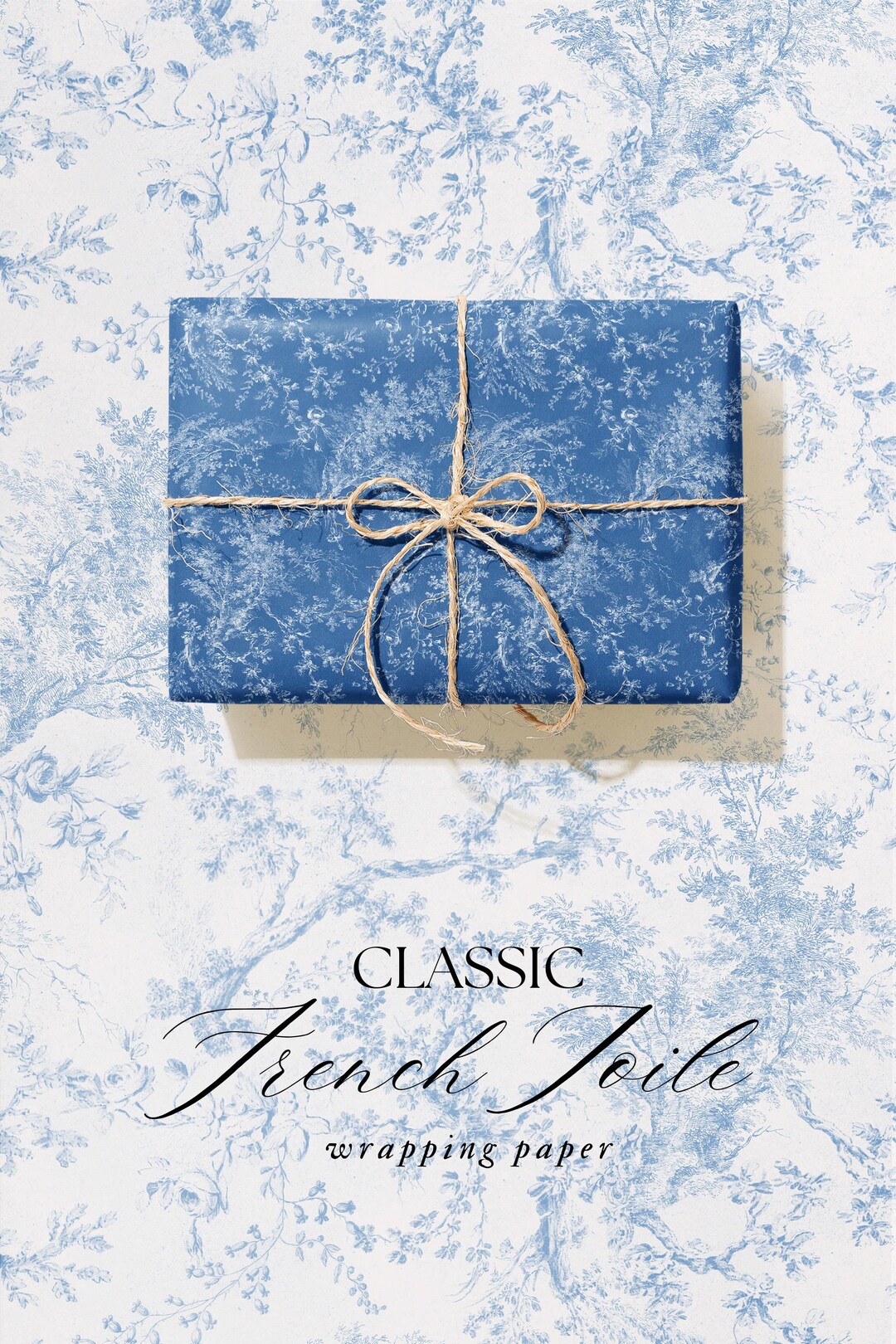 French Toile Gift Wrapping Paper – Elegant Vintage Gift Wrap for ...