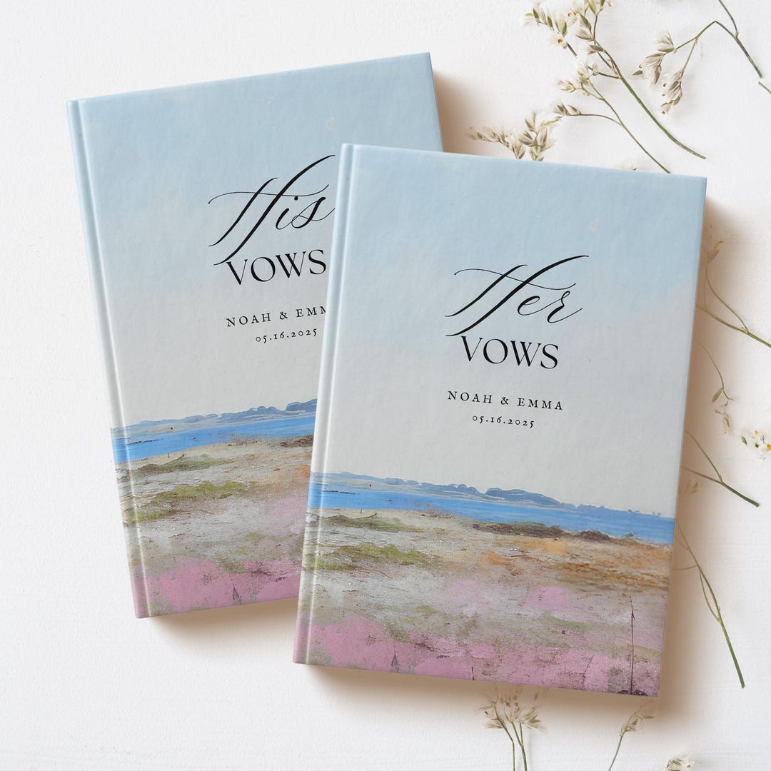 Personalized His and Hers Vow Books - Custom Wedding Gift - Elegant ...