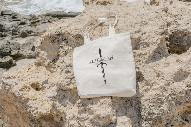 St Michael the Archangel Canvas Tote Bag Catholic Gift Confirmation ...
