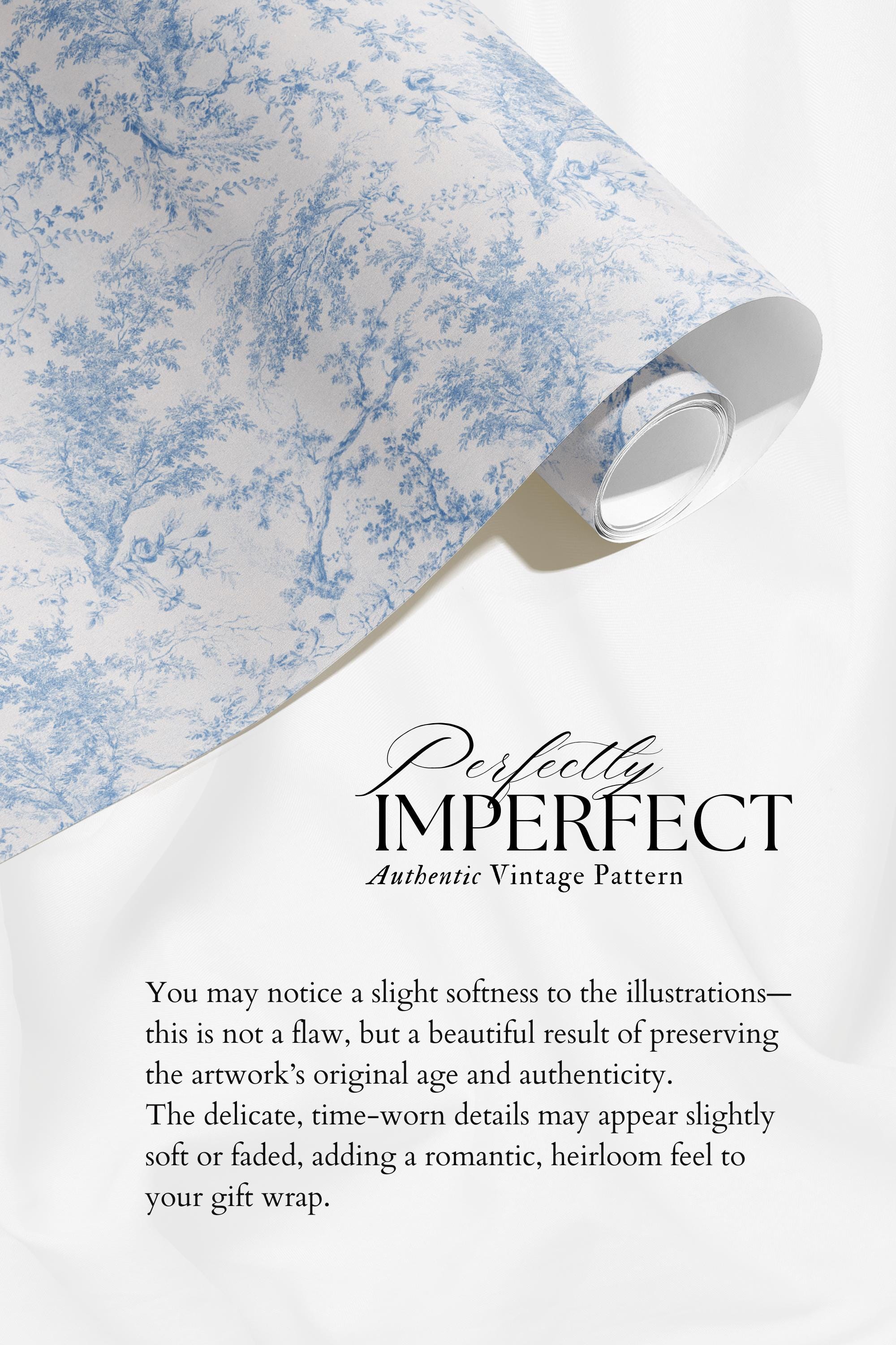 French Toile Gift Wrapping Paper – Elegant Vintage Gift Wrap for ...