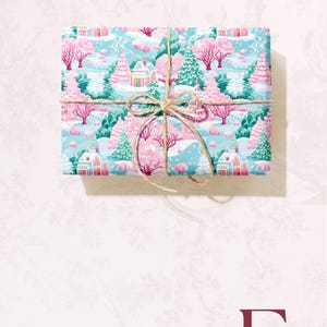Pastel Holiday Wrapping Paper | Pink Christmas Gift Wrap | Feminine ...