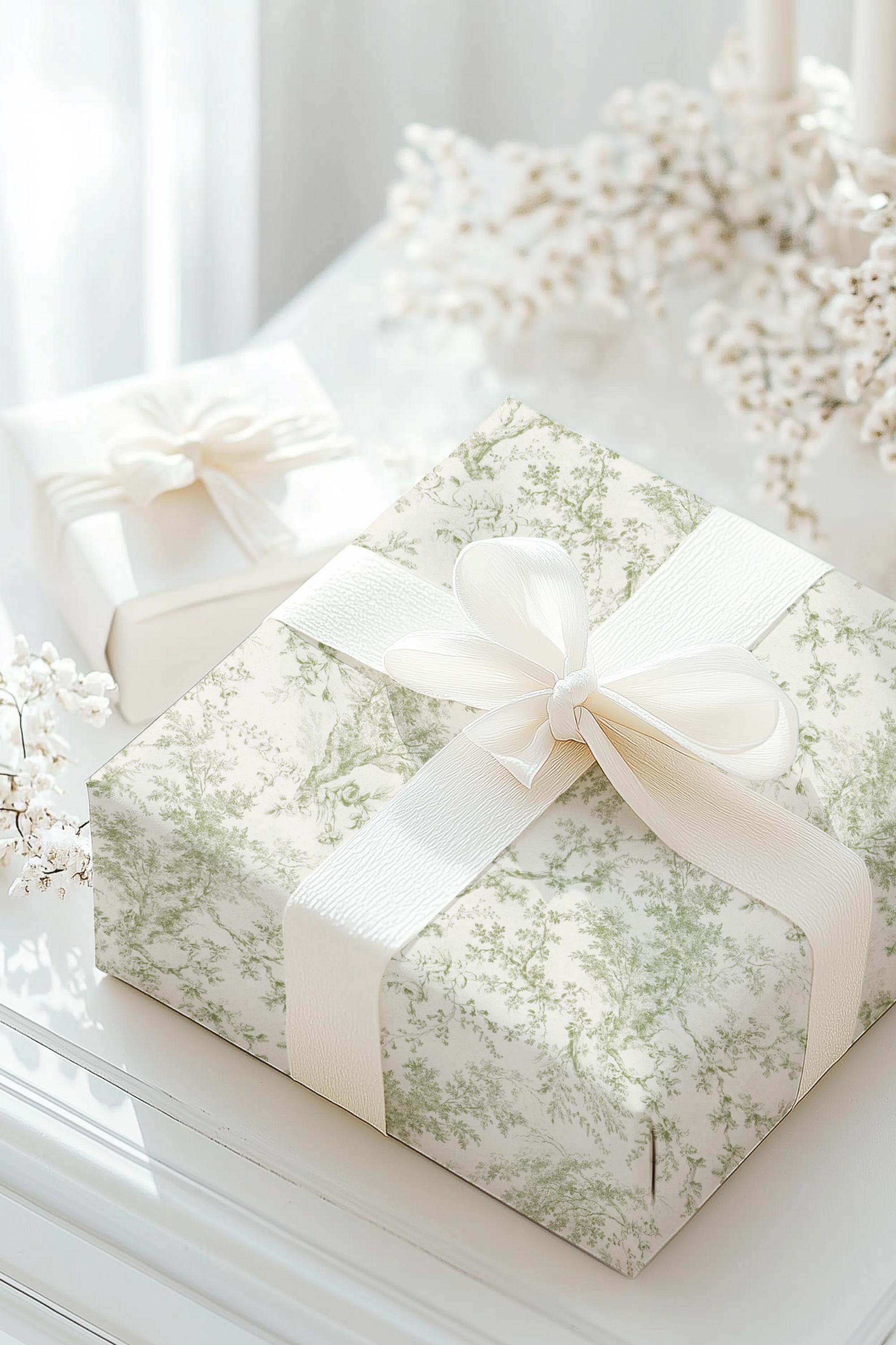 Floral Wrapping Paper French Toile Gift Wrap for Wedding Baby Shower ...