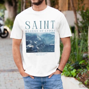 St George of Lydda Dragon Slayer Tshirt Catholic Shirt Gift for ...
