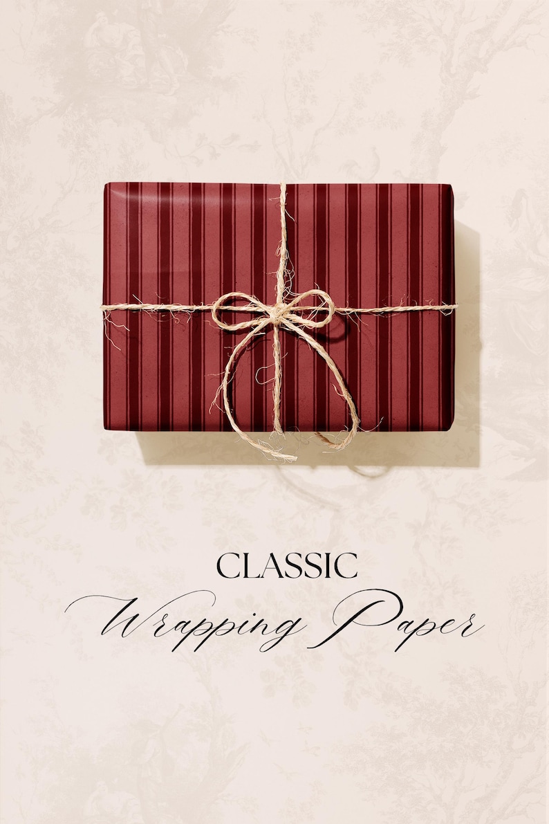 Traditional Christmas Wrapping Paper Ralph Lauren Inspired French Toile ...