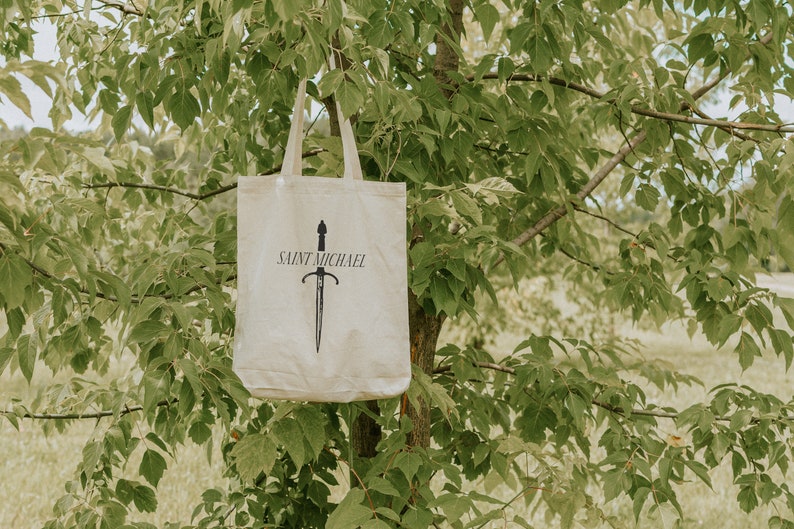 St Michael the Archangel Canvas Tote Bag Catholic Gift Confirmation ...