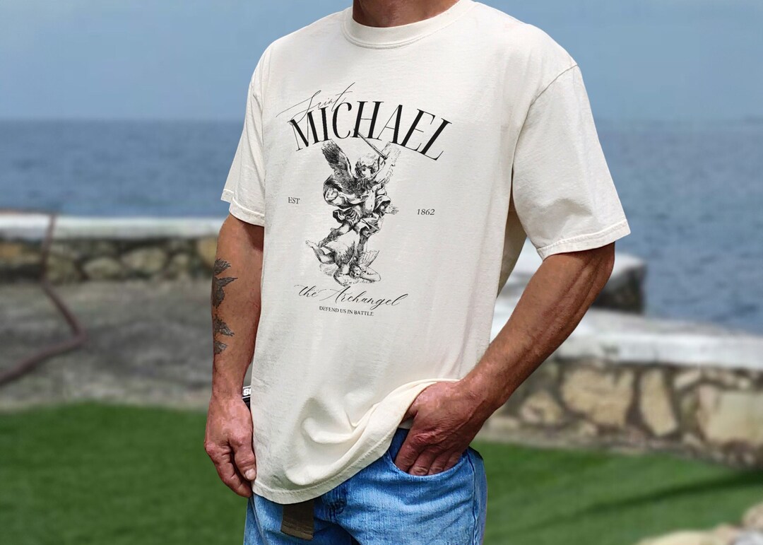 St Michael the Archangel Catholic Saint Shirt for Mens Catholic Gifts ...