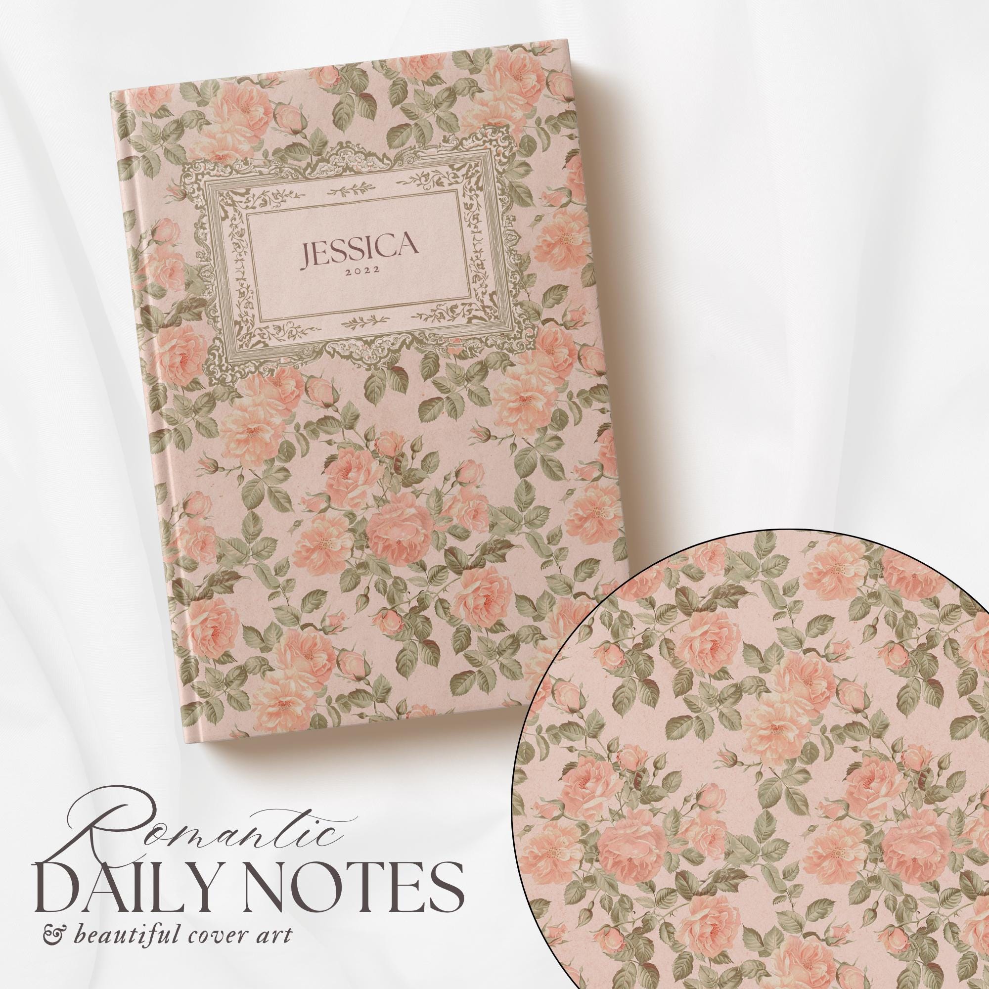 Coquette Personalized Notebook Custom Name Journal Flower Notebook ...