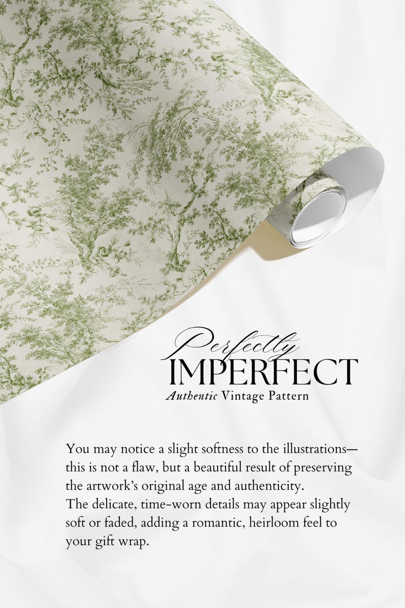 Floral Wrapping Paper French Toile Gift Wrap for Wedding Baby Shower ...