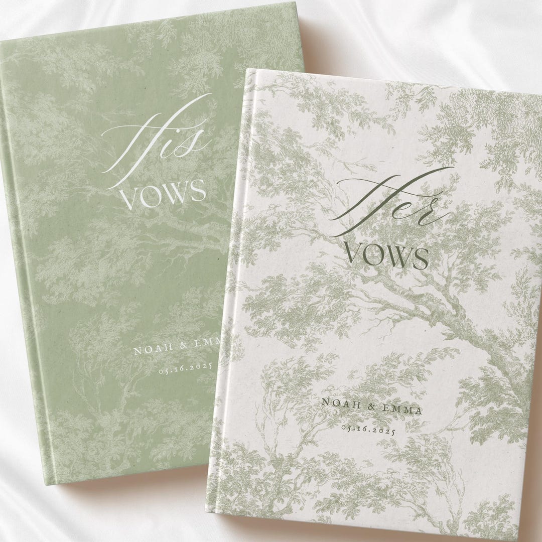 Customizable Vow Books for Wedding Unique His and Her Vow Books ...