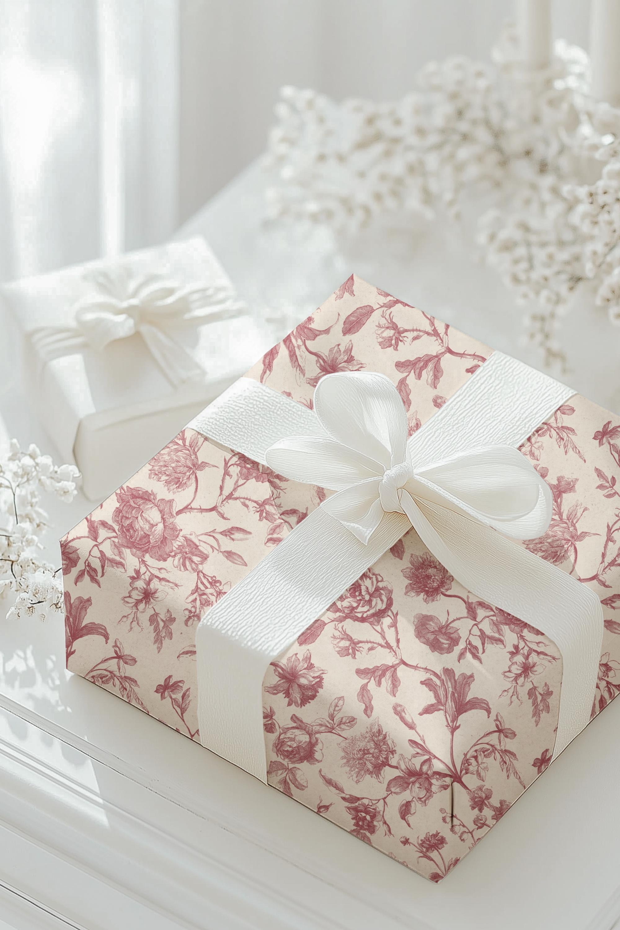 French Toile Wrapping Paper Vintage Ralph Lauren Inspired Christmas Old ...