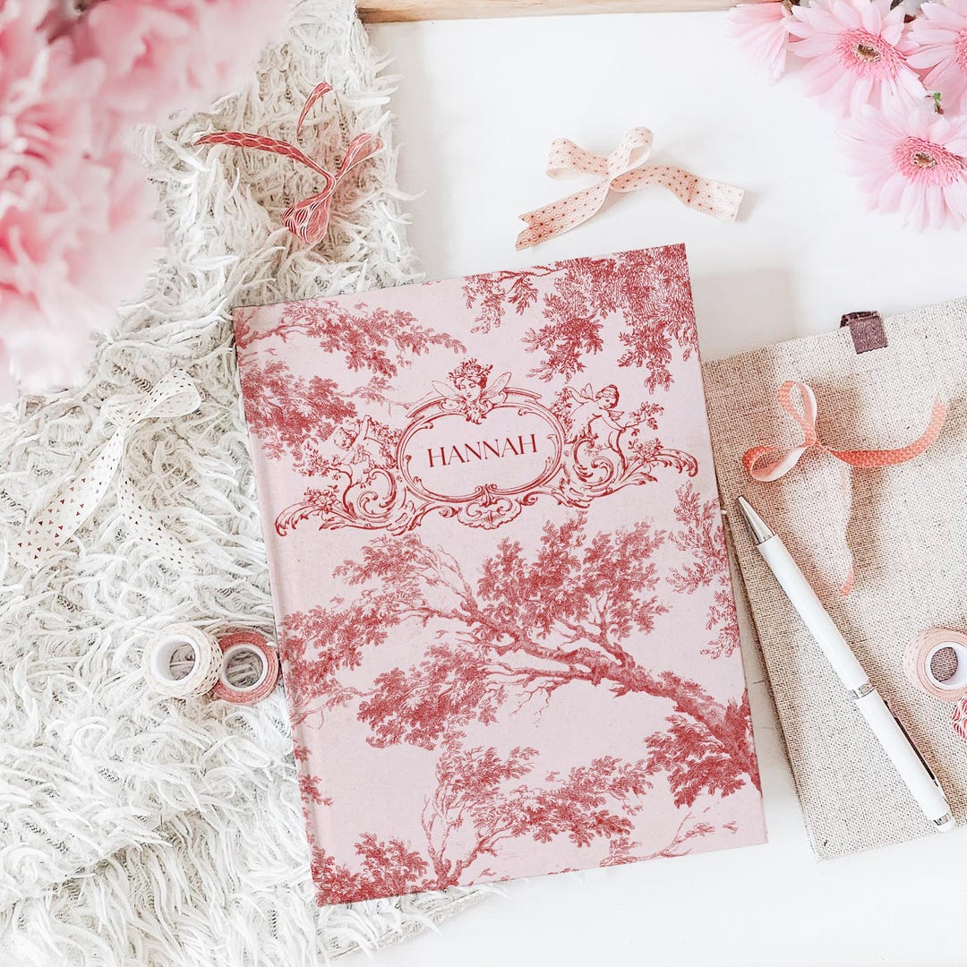 Coquette Personalized Notebook Custom Name Journal Girly Pink French ...