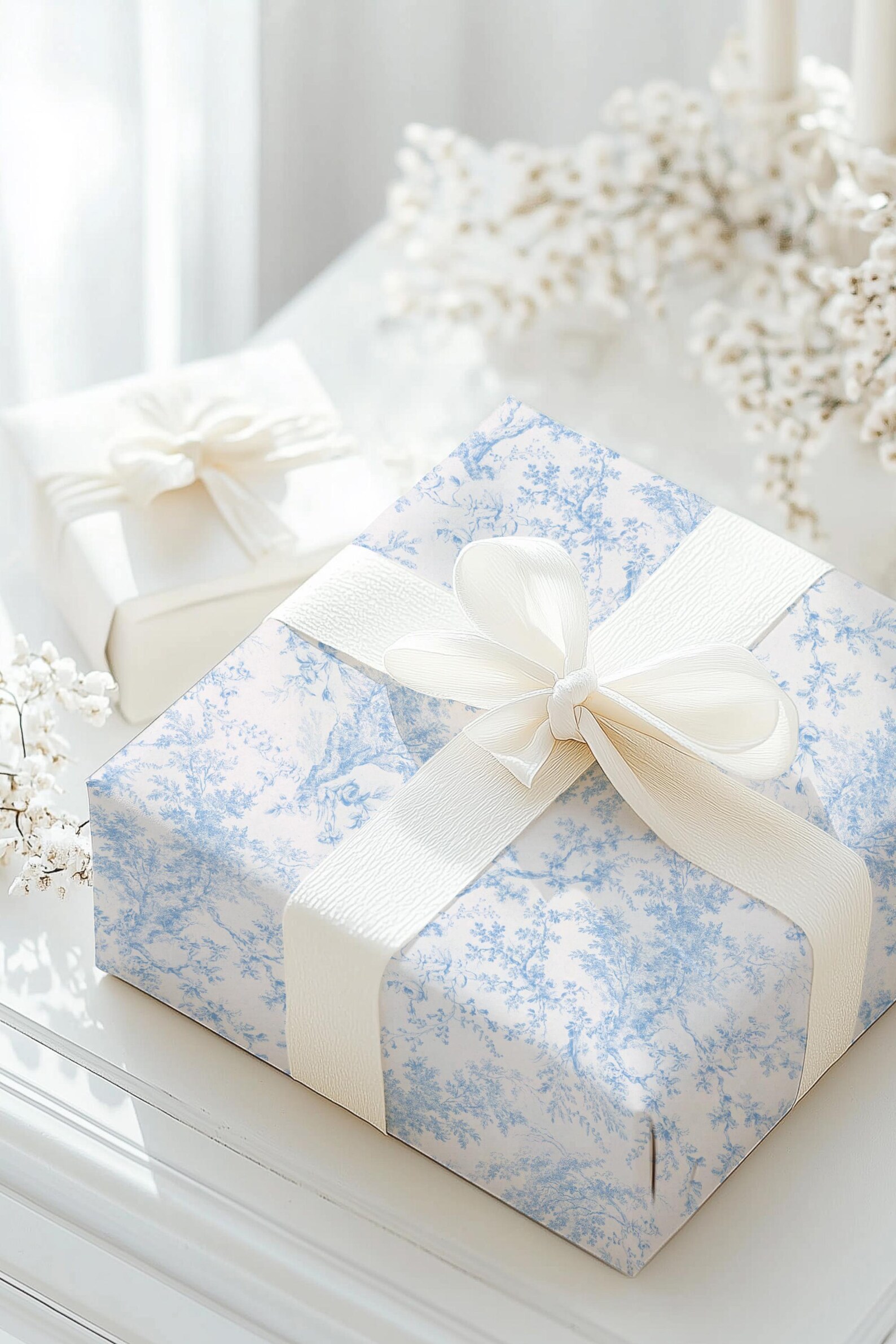 French Toile Gift Wrapping Paper – Elegant Vintage Gift Wrap for ...