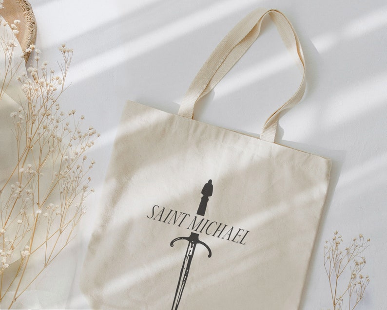 St Michael the Archangel Canvas Tote Bag Catholic Gift Confirmation ...