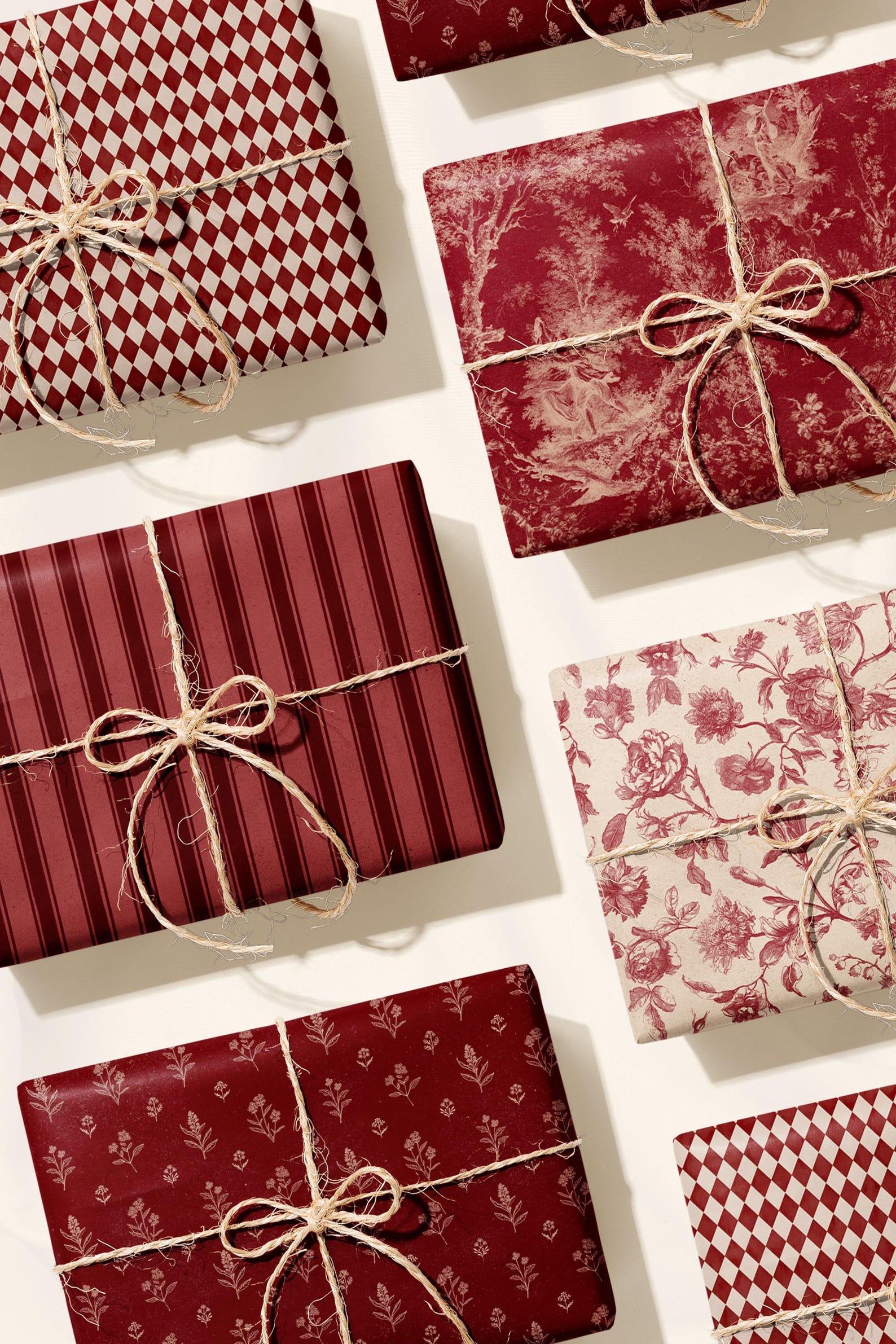 French Toile Wrapping Paper Vintage Ralph Lauren Inspired Christmas Old ...