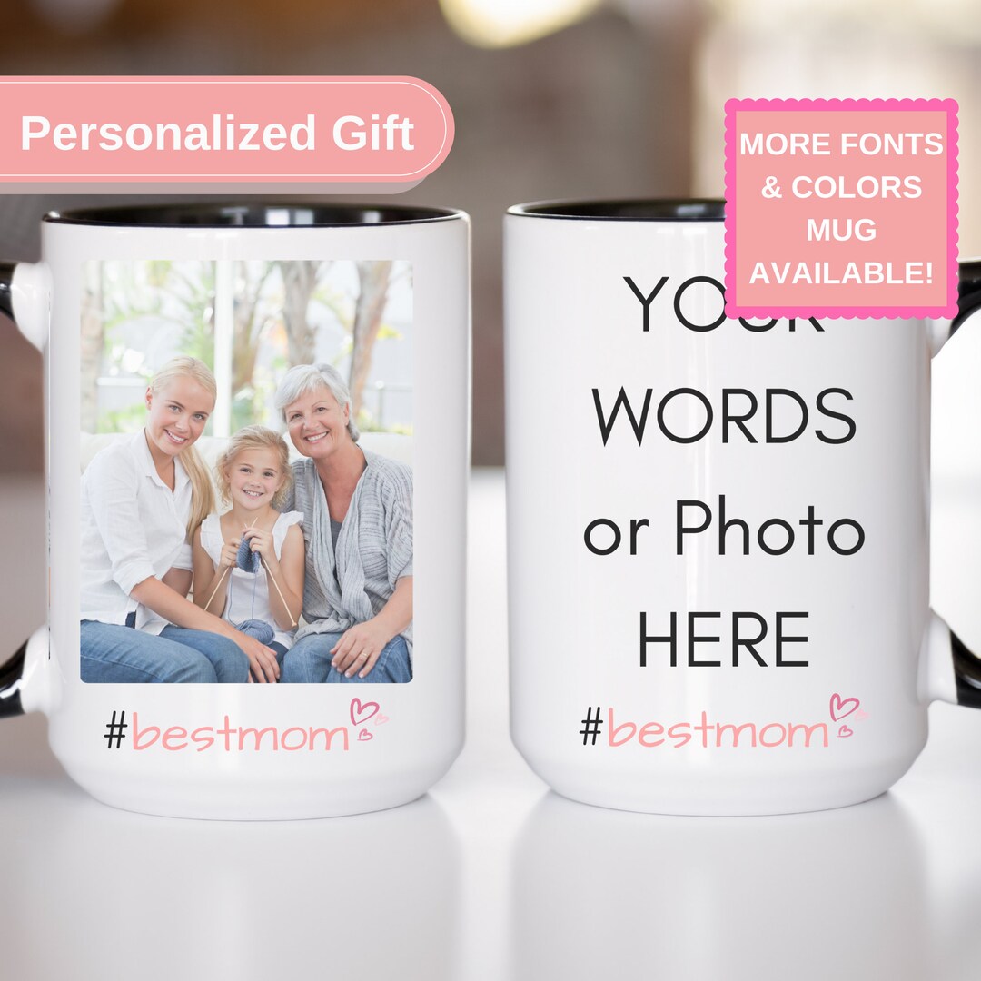 Custom Best Mom Pink Coffee Mug Tea Cup Mothers Day Gift for Mama Gift ...