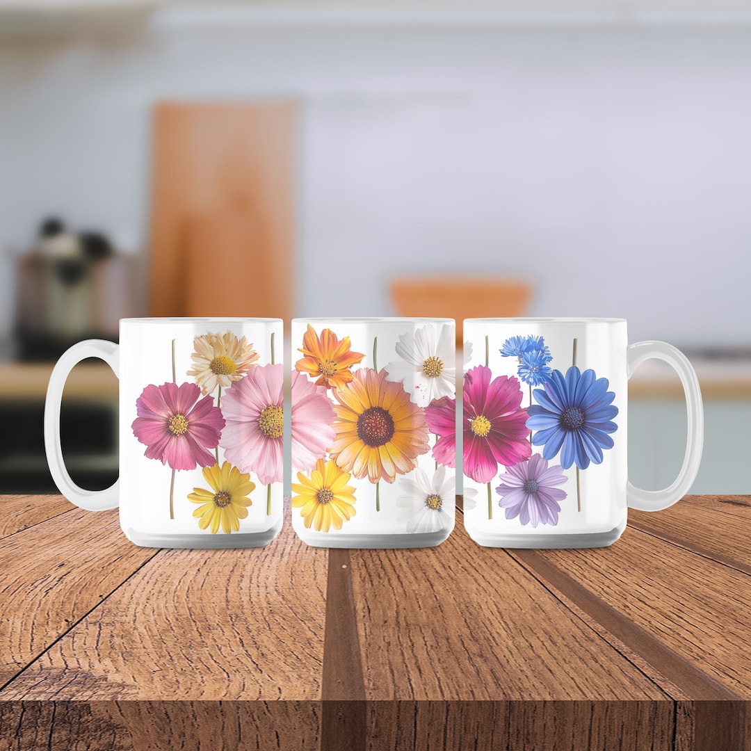 Color Chrysanthemum Flowers 15oz Flower Coffee Mug Birthday Gift for ...