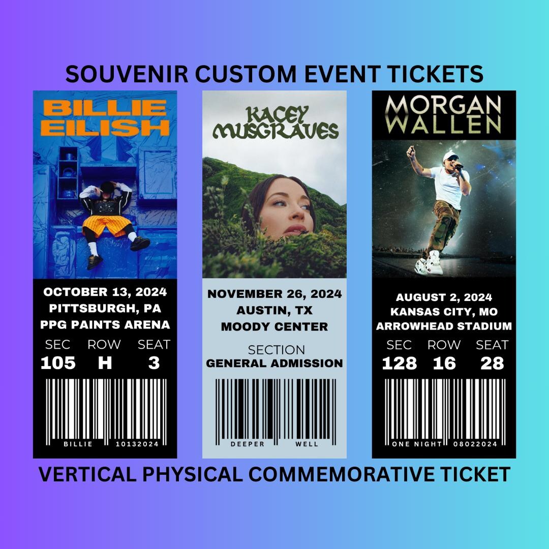 Vertical Souvenir Event Ticket - Physical - Etsy