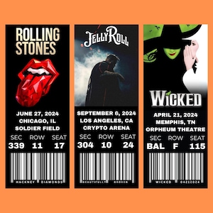 Vertical Souvenir Event Ticket - Physical - Etsy