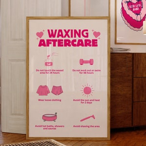 Waxing Aftercare Instructions Poster, Esthetician Beauty Salon Wall Art ...