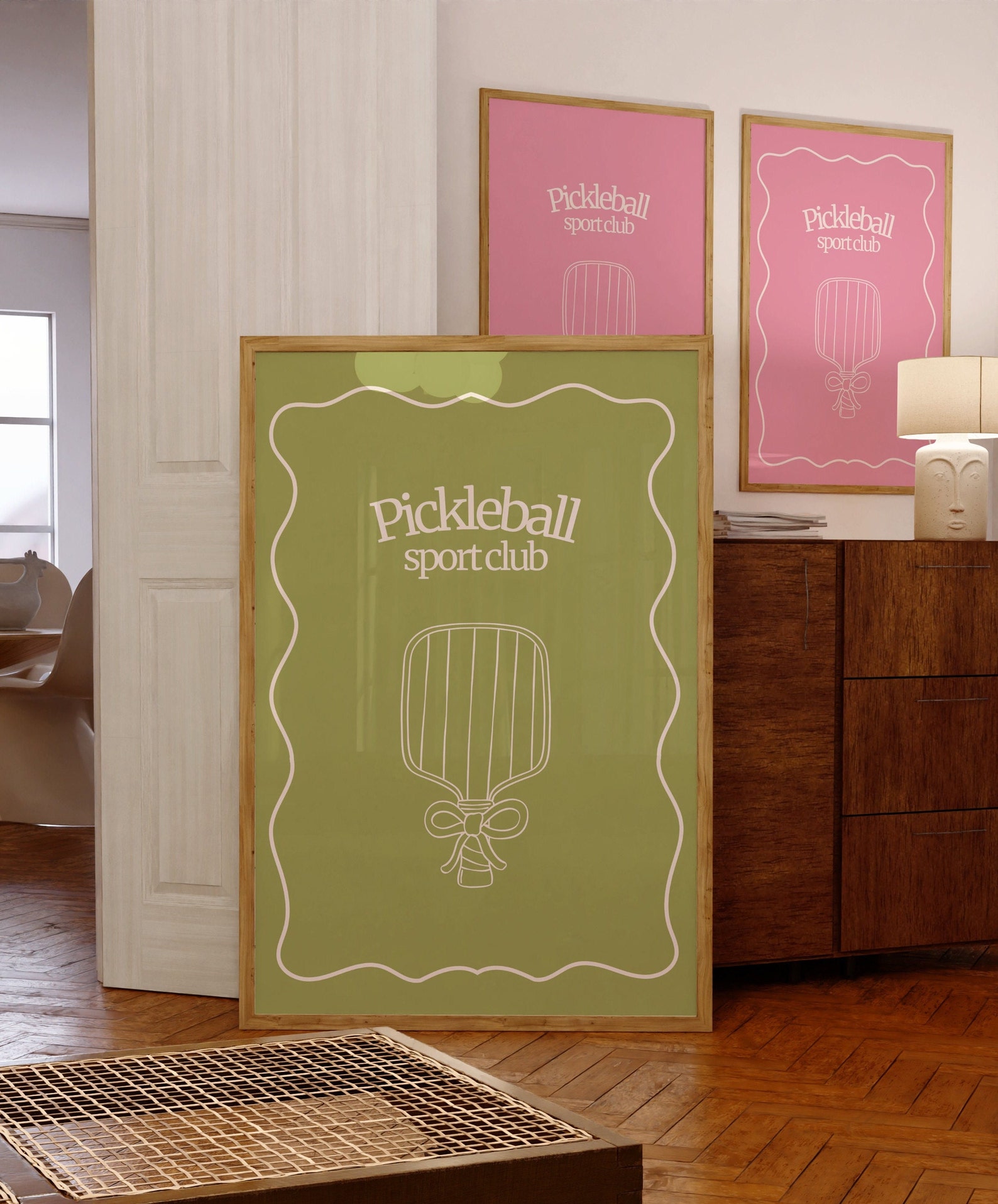 Pickleball Club Art Print, Preppy Pickleball Wall Art, Sports Country ...