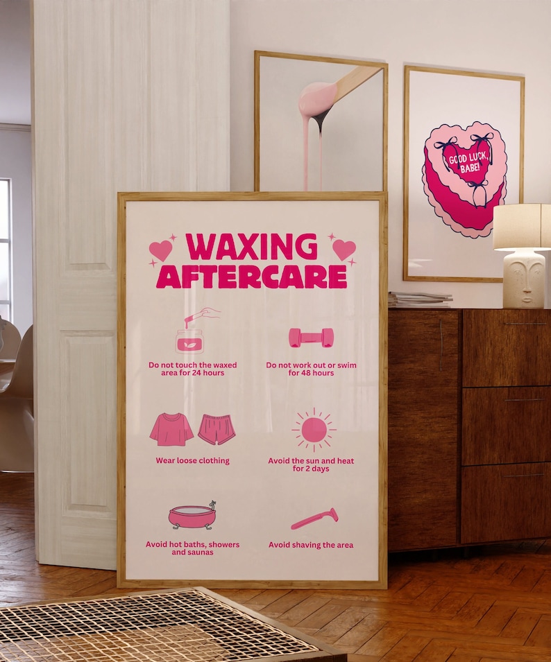 Waxing Aftercare Instructions Poster, Esthetician Beauty Salon Wall Art ...
