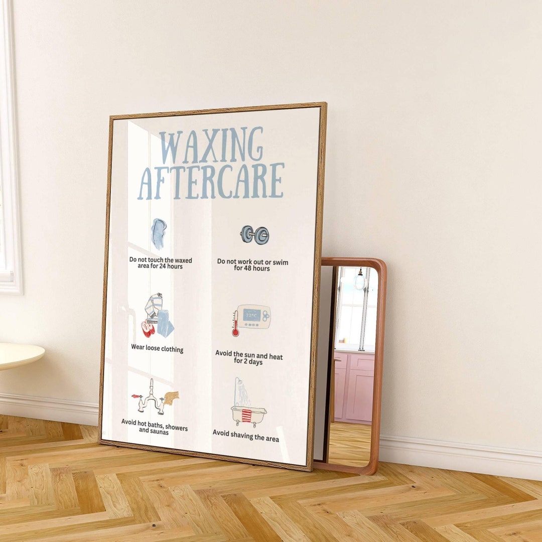 Waxing Aftercare Instructions Poster, Esthetician Beauty Salon Wall Art ...