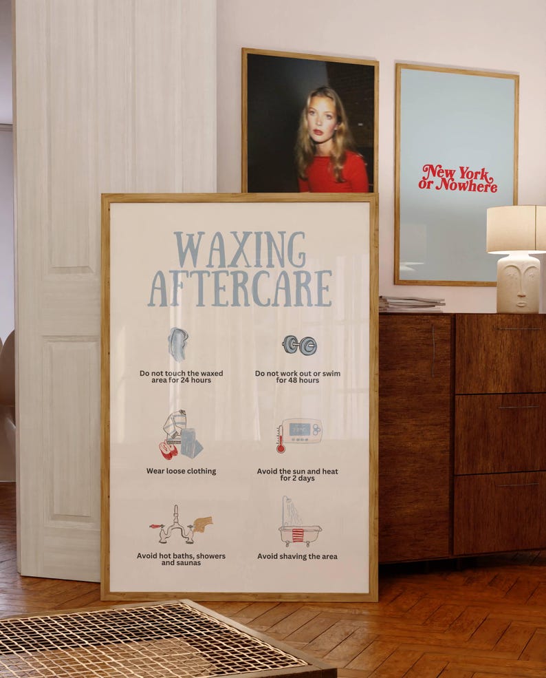 Waxing Aftercare Instructions Poster, Esthetician Beauty Salon Wall Art ...