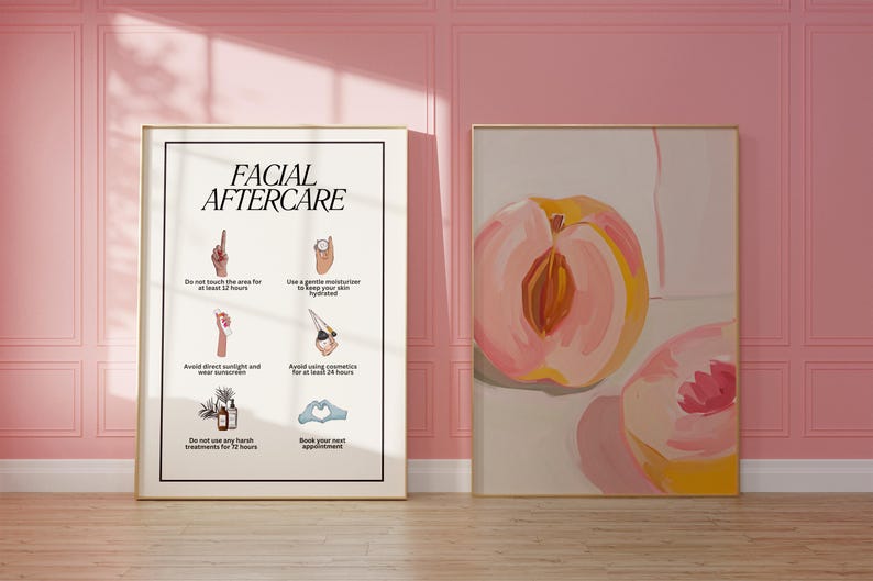 Facial Aftercare Instructions Poster, Esthetician Beauty Salon Wall Art ...