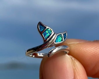 Blue Whaletail Toering, Whale Tail Toe Ring, Adjustable 925 Sterling ...
