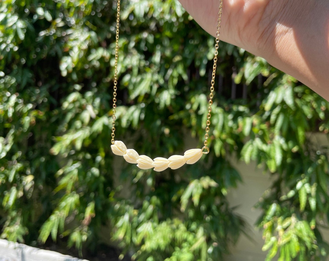 Pikake Floating Necklace Six Long Pikake Necklace Hamilton Gold Jewelry ...