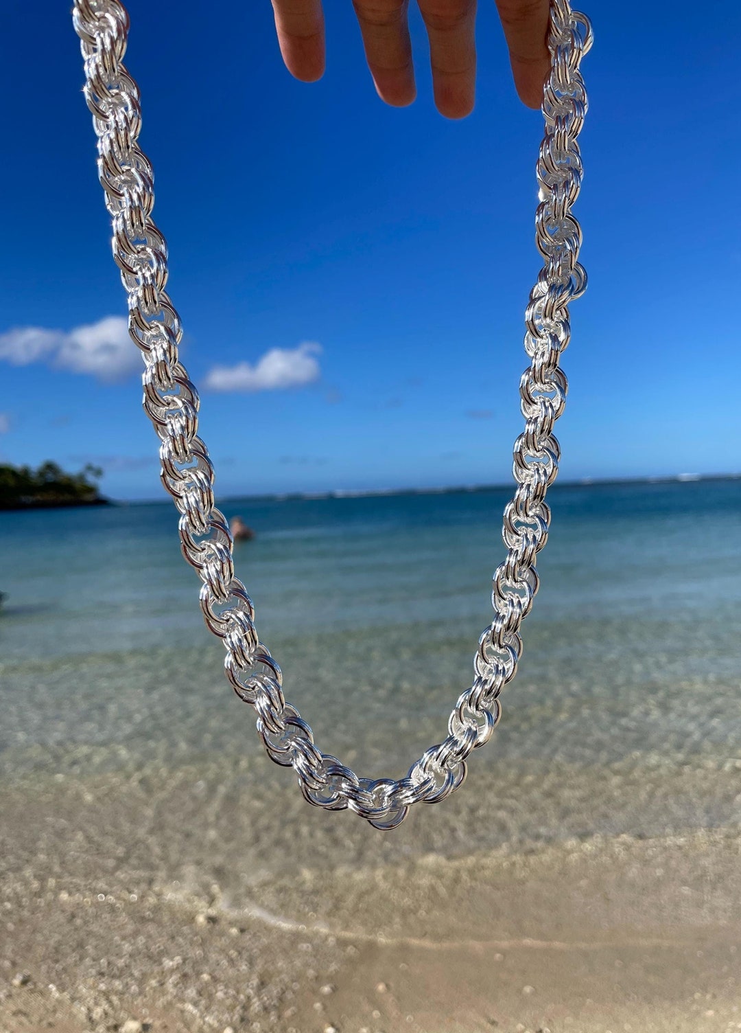 White Gold Chain, the Hawaiian King Rhodium Plated Chain, Massive Gold ...