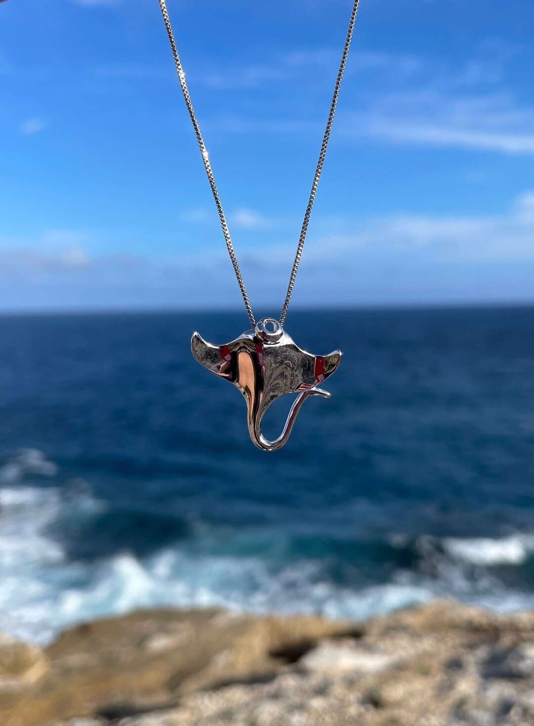 Manta Necklace- 925 Sterling Silver, Perfect Gift for Her, Simple Manta ...