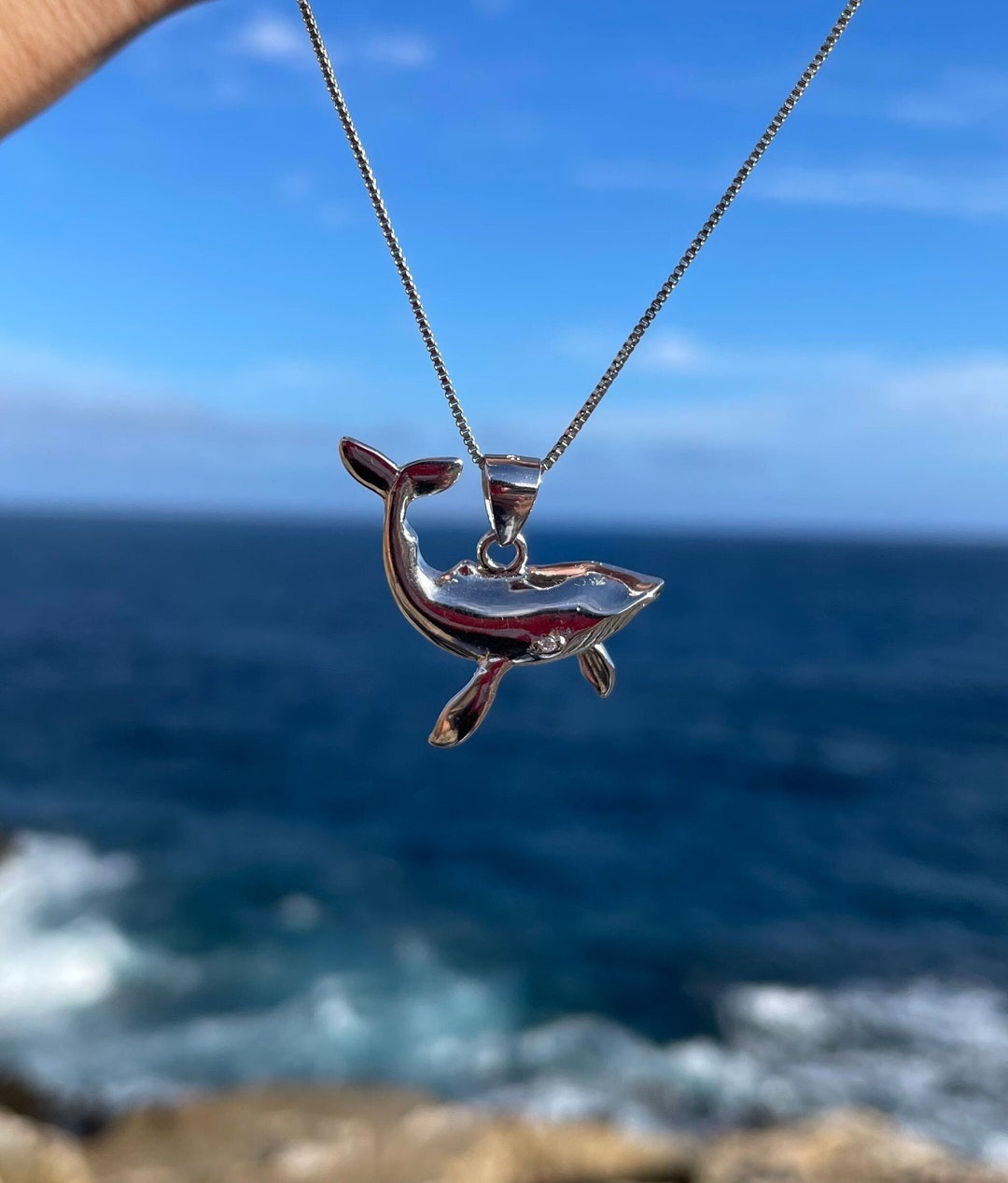 Humpback Whale Necklace- 925 Sterling Silver, Perfect Gift for Her, 'au ...