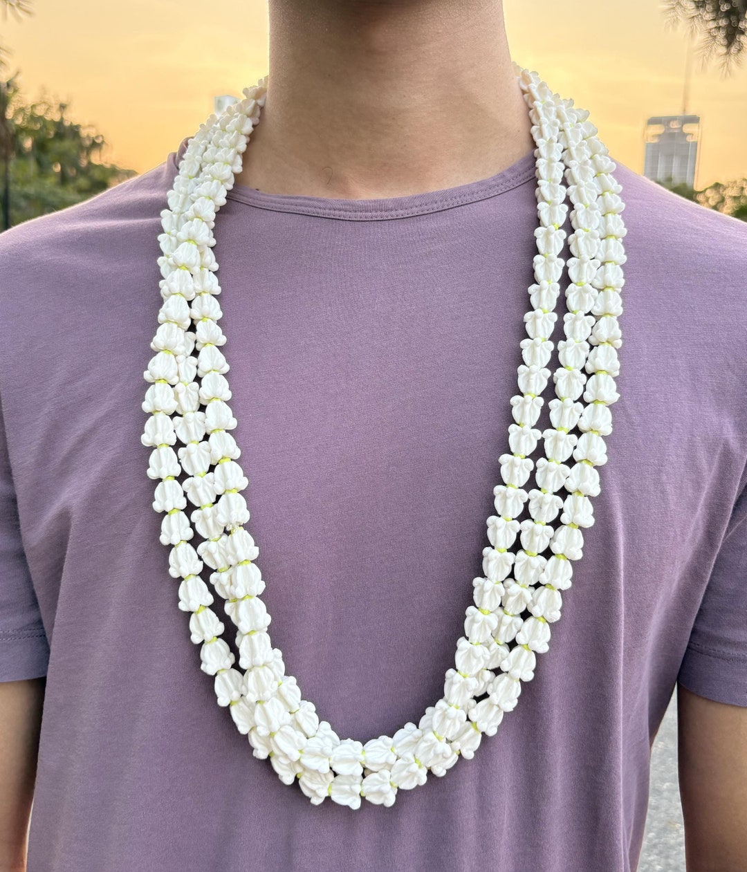 Handmade White Crown Flower Lei, Sculpted Clay Crown Flowers, ONE Piece ...