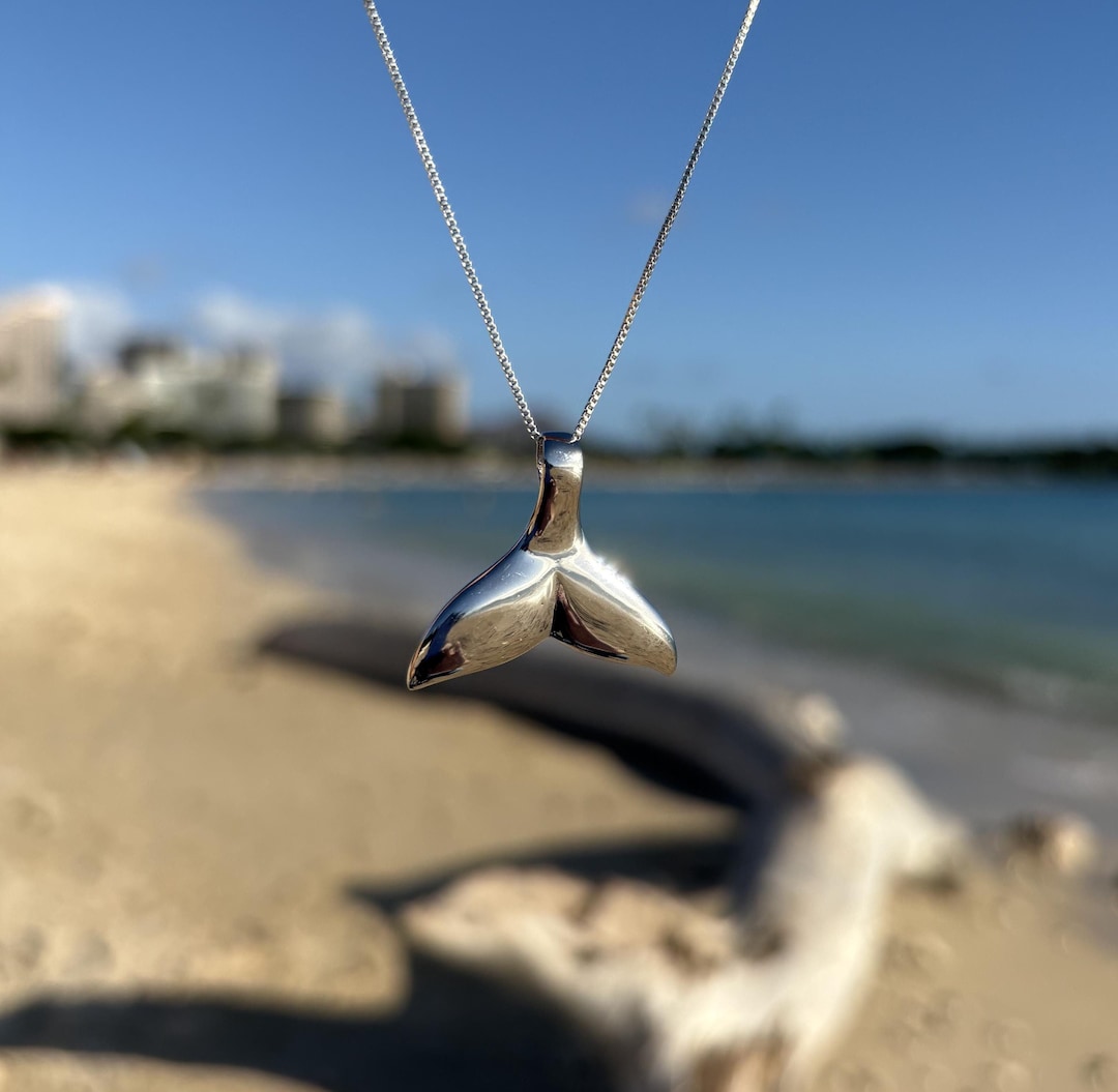 Silver Whale Tail Necklace- 925 Sterling Silver, Perfect Gift for Her ...