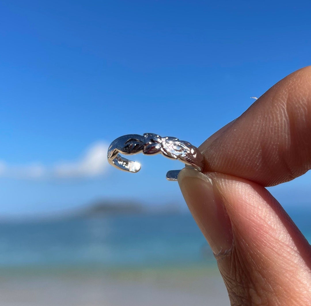 Hawaiian Small Scroll Toe Ring / Free Size, Open, Adjustable Toe Rings ...