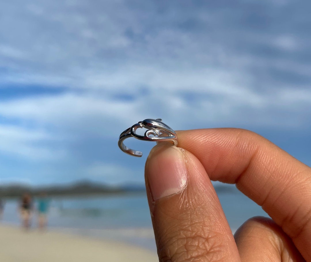 Dolphin Toering, Adjustable Dolphin Toe Ring, 925 Solid Sterling Silver ...