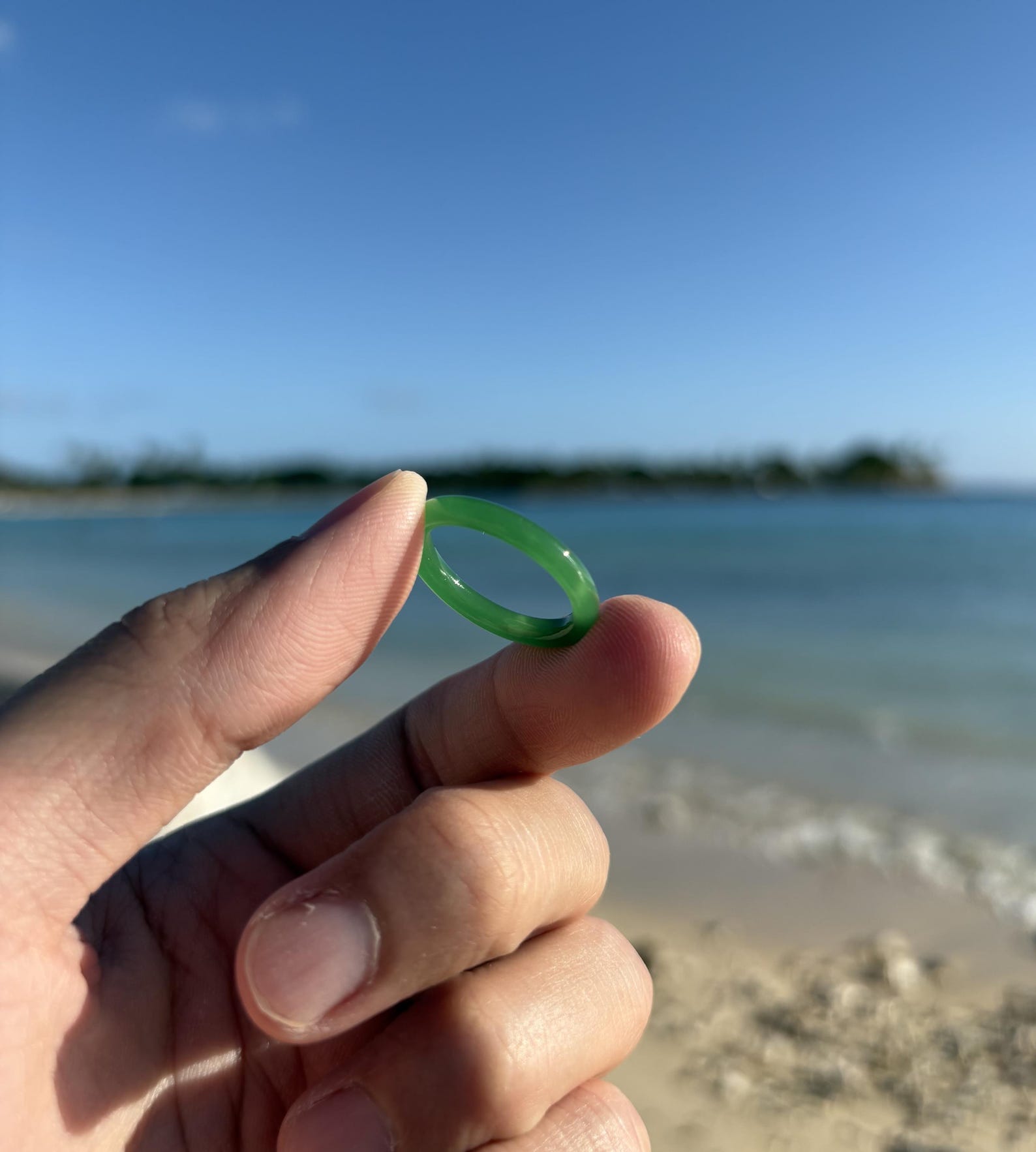 Green Jade Ring, Stackable Rings, Waterproof, Simple Minimalist Gift ...
