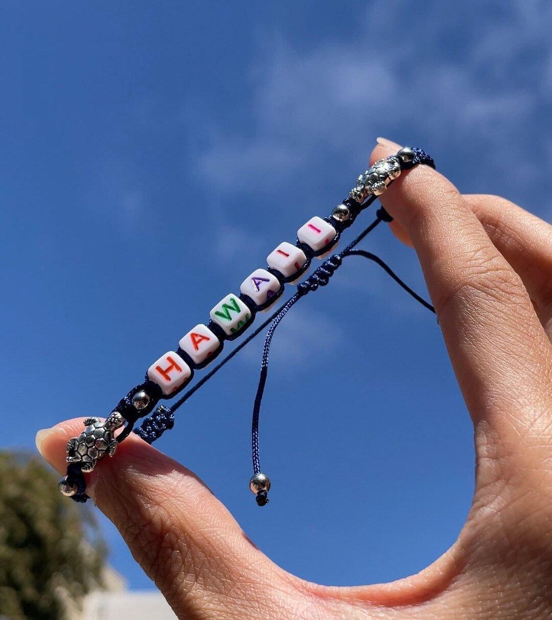 Hawaii Bracelet With Hawaiian Honu Turtles / Fully Adjustable Alphabet ...